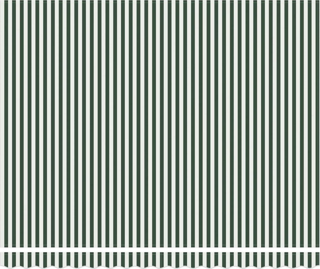 Stahovací markýza Zelená a bílá 400 × 300 cm Textil a kov 3330731