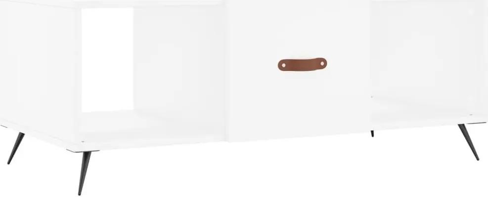 vidaXL Konferenční stolek 102 x 50 x 40 cm kompozitní dřevo [829268] Barva: bílá s vysokým leskem