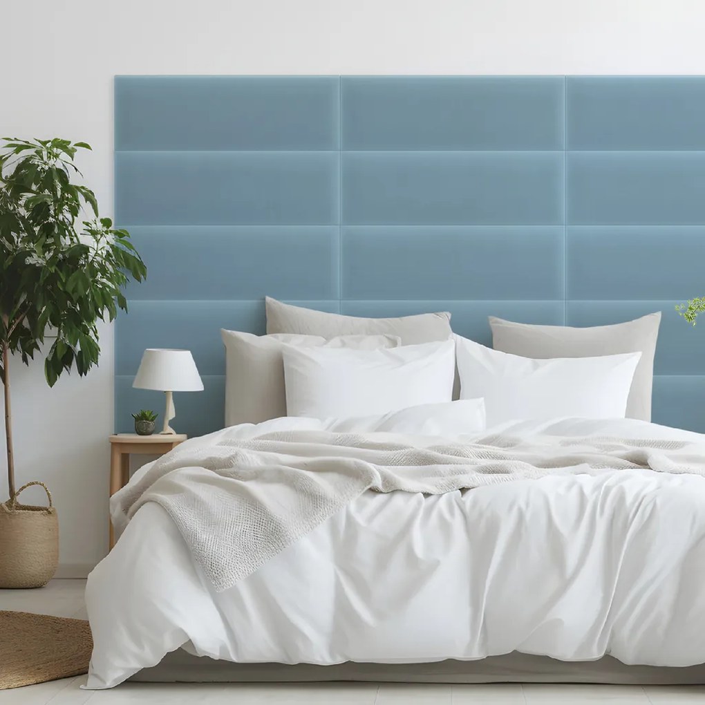 Sametový čalouněný panel - Obdélník - 80x20cm Farba: Bledě modrá