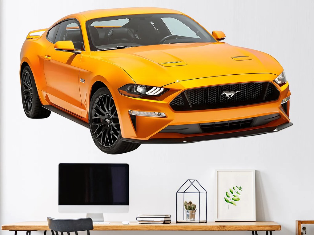 Ford Mustang textilní přelepitelná samolepka na zeď 46 x 25 cm