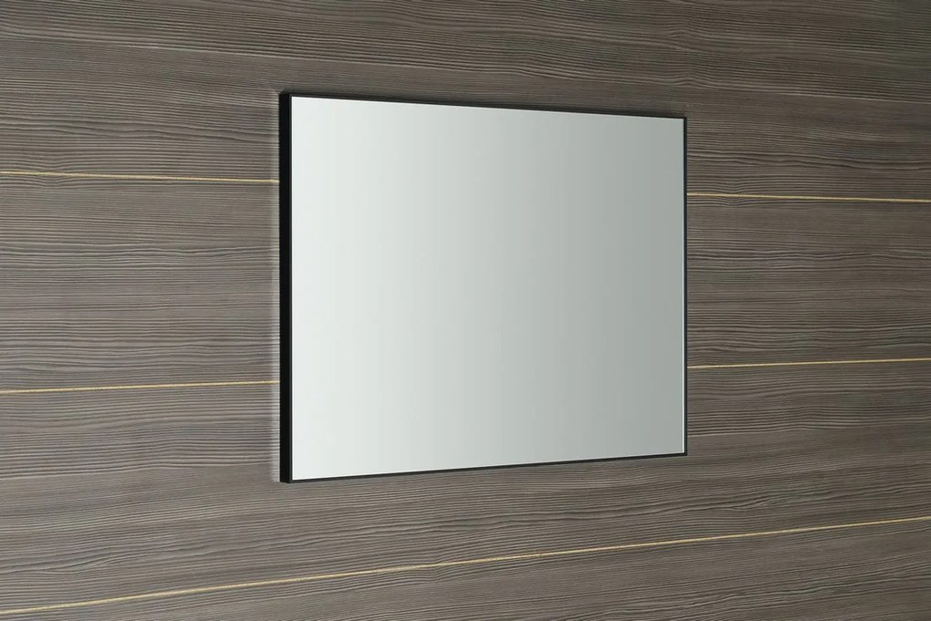 Sapho Arowana zrcadlo v rámu 60 x 80 cm bez osvětlení černá mat AWB6080
