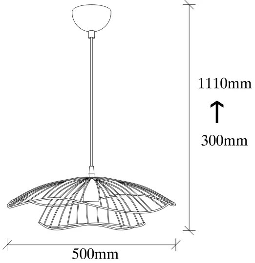 Lustr na lanku TEL 1xE27/40W/230V