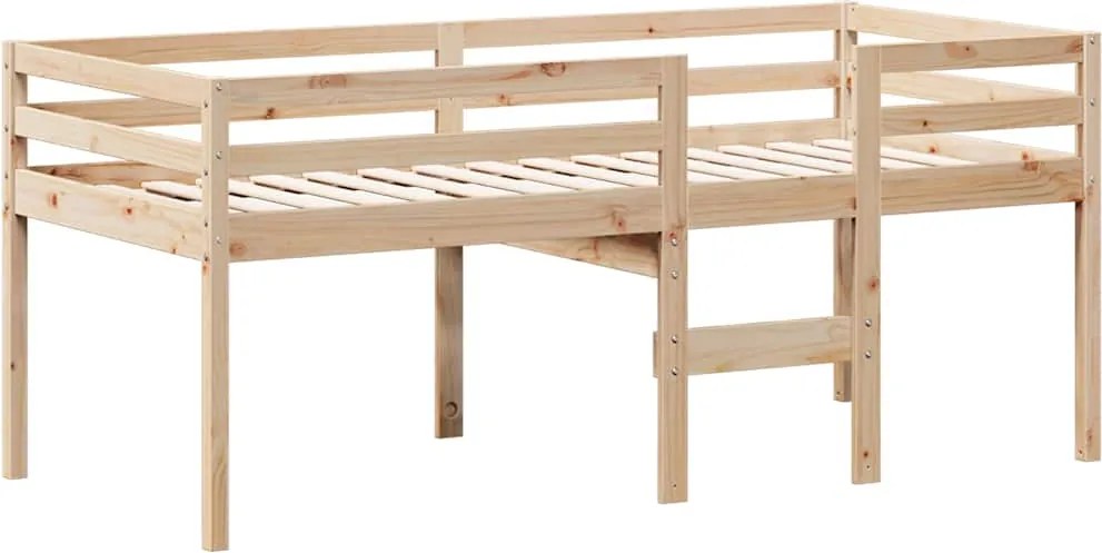Patrová postel se střechou 80 x 200 cm masivní borové dřevo 3282135