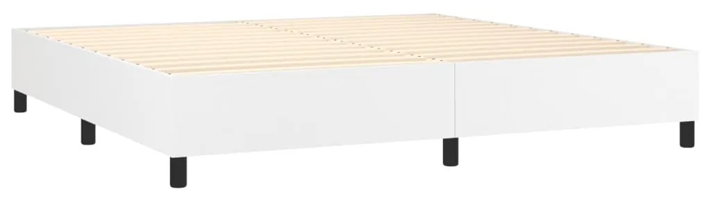 Box spring postel s matrací bílá 200x200 cm umělá kůže,  3129052