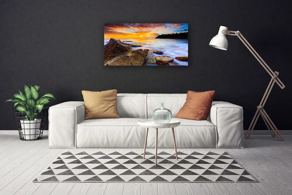 Obraz na plátně Kameny Moře Krajina 140x70 cm