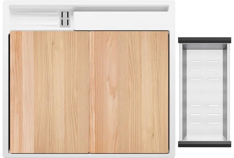 Primagran Kuchyňský dřez granitový jednokomorový bez odkapávače a prostoru pro příslušenství a desku Oslo 60 Pocket Multilevel + Dárek