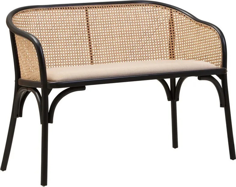 Černá/v přírodní barvě polstrovaná lavice Cebu – Premier Housewares