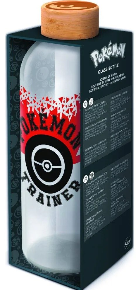 XL SKLENĚNÁ LÁHEV NA PITÍ POKÉMON, 1020 ml Velikost: uni