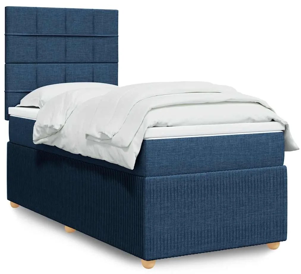 Box spring postel s matrací modrá 80x200 cm textil 3294189