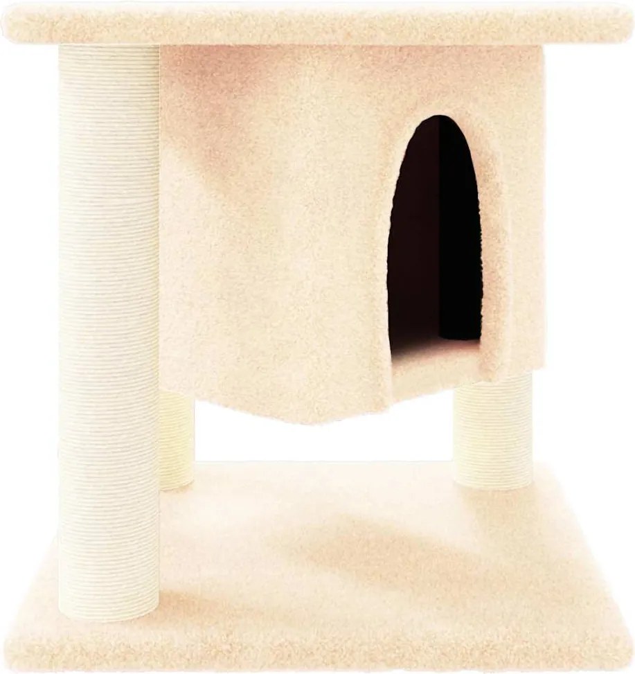 Škrabadlo pro kočky se sisalovými sloupky krémové 37 cm 171654