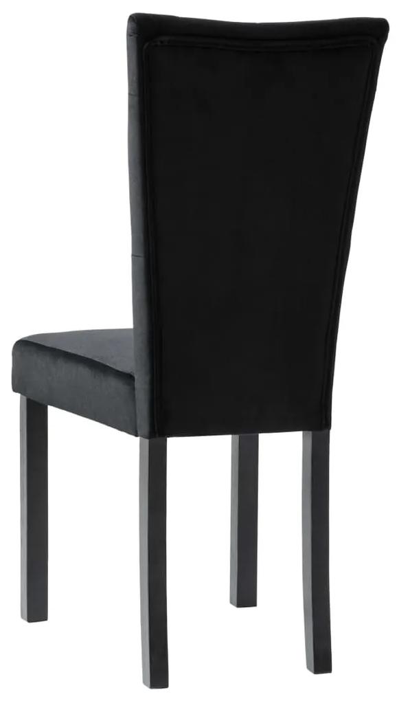 Jídelní židle 6 ks černé samet,  275220
