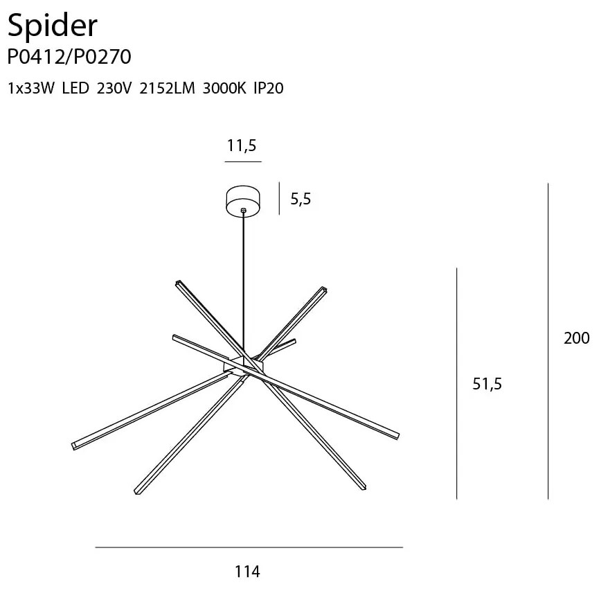 MAXlight SPIDER P0270 moderní LED svítidlo