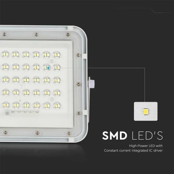 LED Venkovní solární reflektor LED/6W/3,2V IP65 6400K bílá + DO