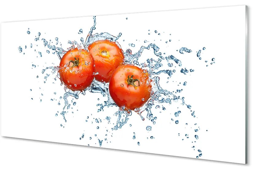 Obraz na skle rajčata voda 120x60 cm