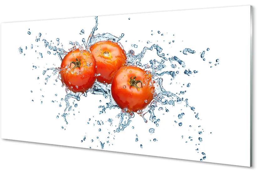 Obraz na skle rajčata voda 125x50 cm