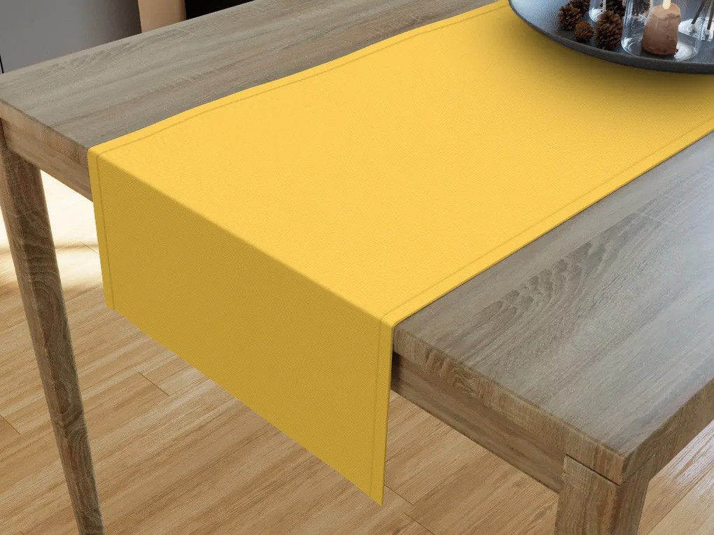Goldea dekorační běhoun na stůl loneta - sytě žlutý 20x120 cm