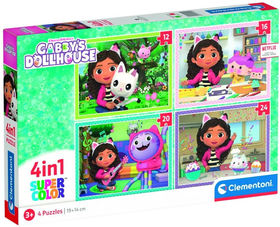 Clementoni - Puzzle 4v1 Gábinin kouzelný domek (12+16+20+24 dílků)