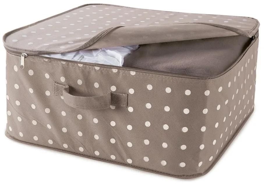 Béžový box na uložení oblečení Compactor Dots, 46 x 20,5 cm