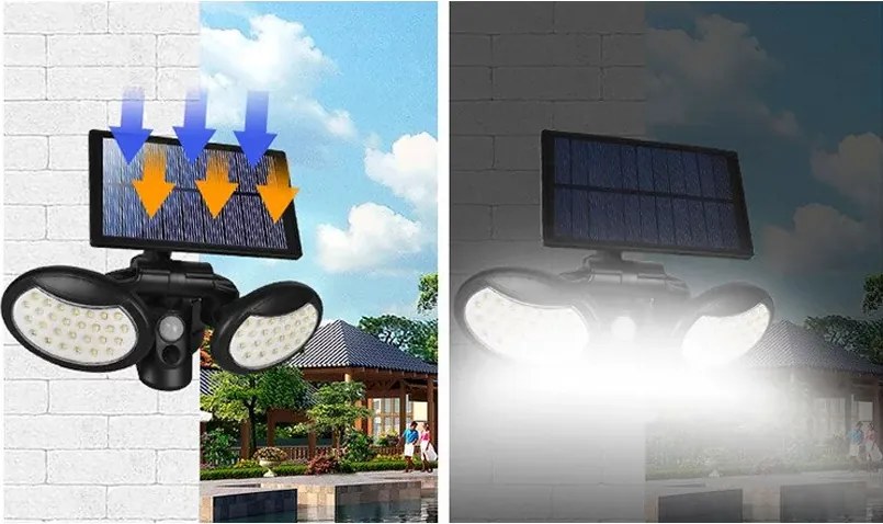 ENTAC - Solární osvětlení 56 LED 10W se senzorem pohybu