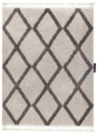 koberec BERBER TROIK, krémový střapce, Maroko, Shaggy velikost 70x250 cm | krásné koberce cz