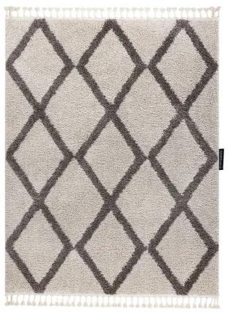 koberec BERBER TROIK, krémový střapce, Maroko, Shaggy velikost 80x250 cm | krásné koberce cz