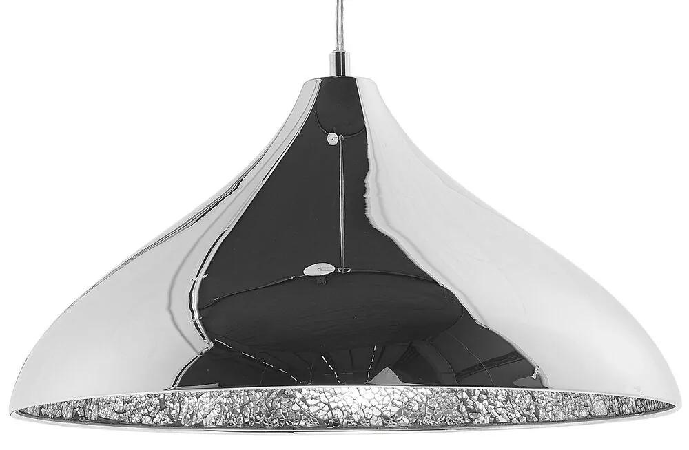 Stříbrná závěsná stropní lampa ISKAR Beliani