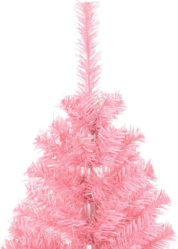 Umělý vánoční stromek se stojanem růžový 120 cm PVC 329177