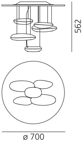 Artemide 1476W10A Mercury mini soffitto LED, stropní designové svítidlo, 29W LED 2700K, prům. 70cm