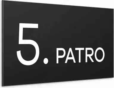 ACCEPT Označení podlaží "5. PATRO" - stříbrná tabulka - černý popis