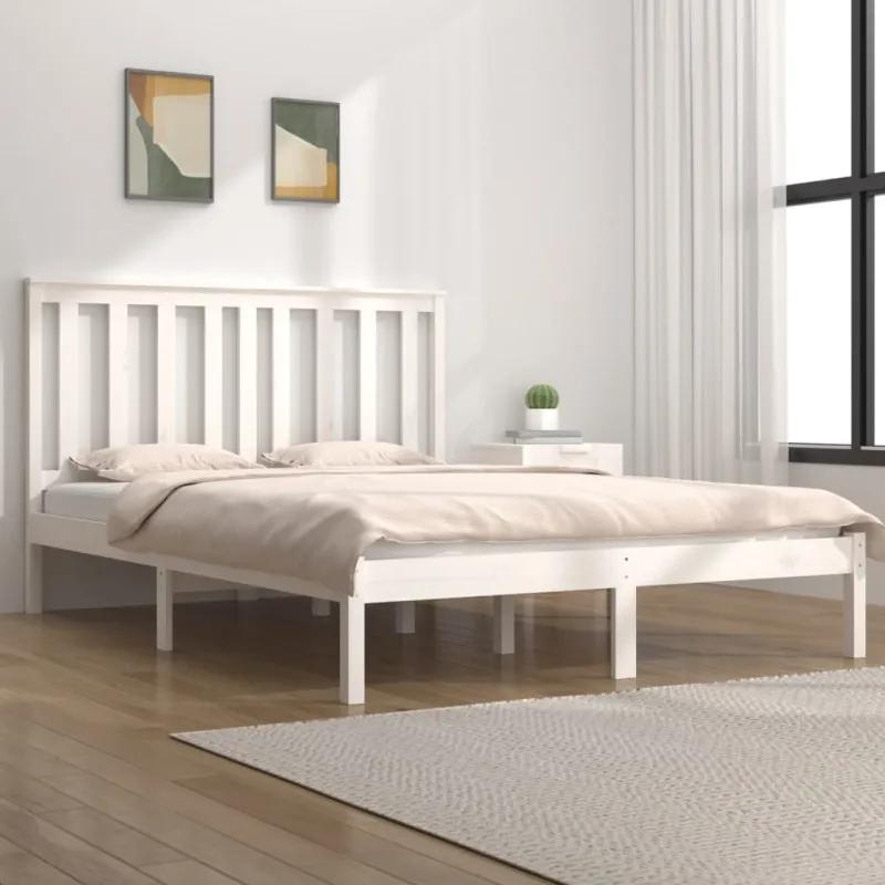 Rám postele bílý masivní borovice 160 x 200 cm,  3103854 HangarStore.cz