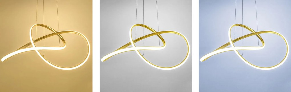Toolight - LED závěsné svítidlo APP394-CP + dálkové ovládání, zlatá, OSW-06910