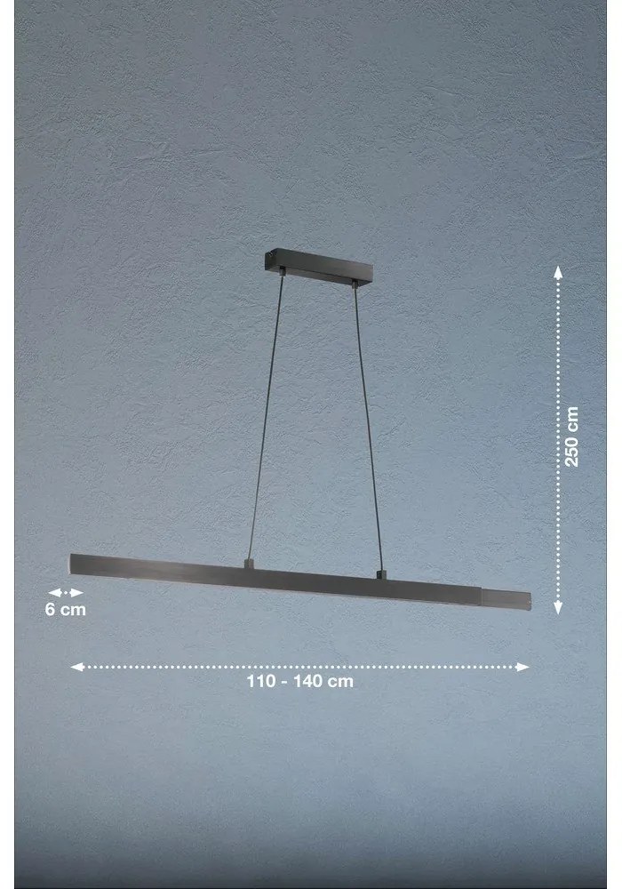 Černé LED stmívatelné závěsné svítidlo Stripe – Fischer &amp; Honsel