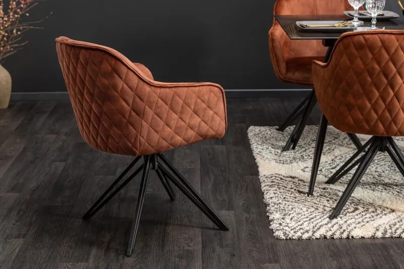 Designová židle Natasha hnědý samet
