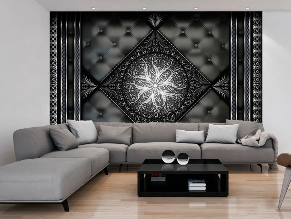 Murando DeLuxe Tapeta černá kůže ornament Velikost (šířka x výška): 250x175 cm