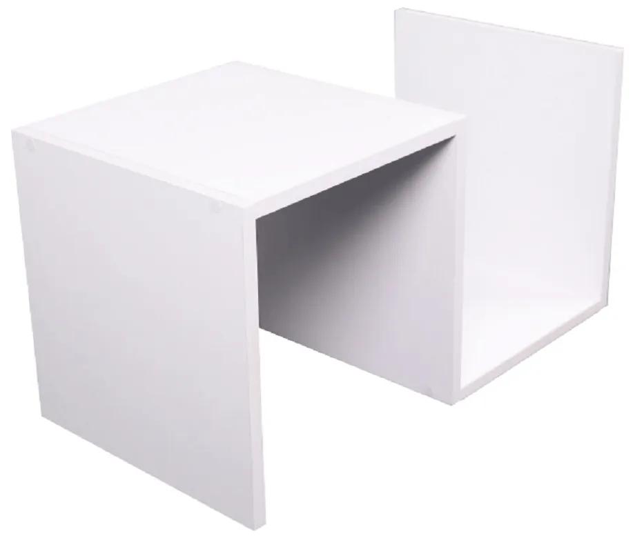 Příruční stolek, bílá, VALMAR