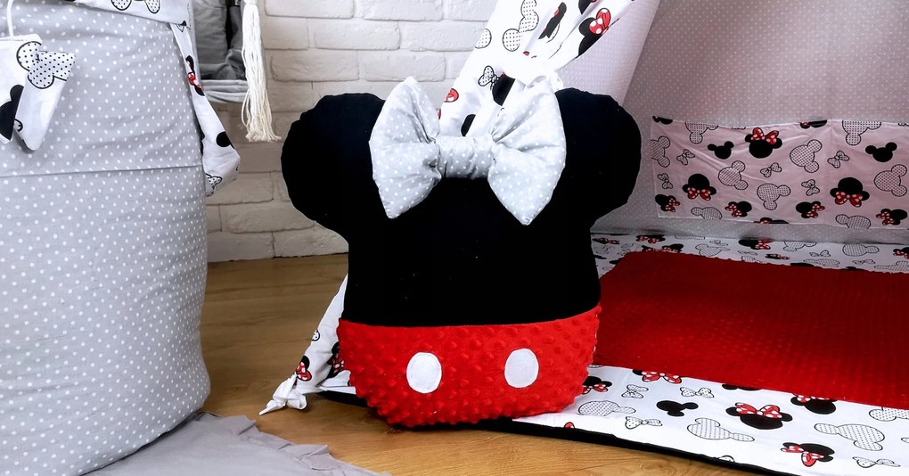 Dětský stan TEEPEE (TÝPÍ) EXCLUSIVE s doplňky - MYŠKA MINNIE - červený