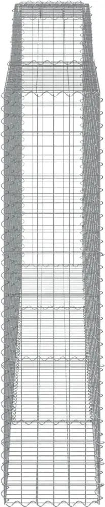 Klenuté gabionové koše 6 ks 400x50x200/220cm pozinkované železo 3147065