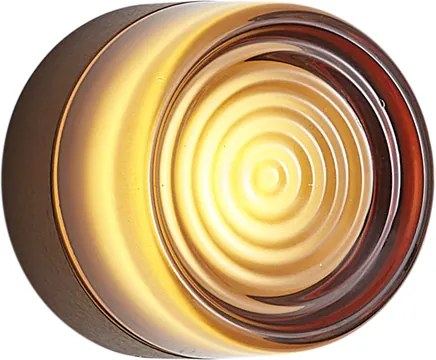 Designová nástěnná lampa tmavě bronzová s jantarovým sklem IP44 - Michele