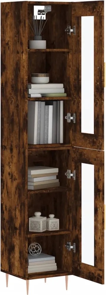 Skříň highboard kouřový dub 34,5 x 34 x 180 cm kompozitní dřevo 3199422