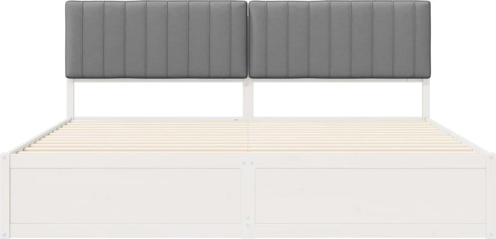 Rám postele s čalouněným čelem s čelo Světle šedá 200 x 200 cm 3398213