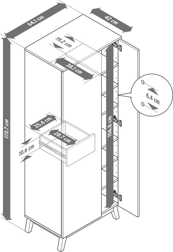 Tchibo - Multifunkční skříň - barva: bílá