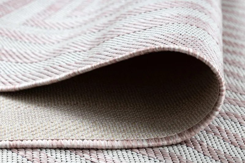 Dywany Łuszczów, Kusový koberec Sion Sisal Labirinth 22376 pink/ecru – na ven i na doma, 200x290, růžová, chodba / předsíň
