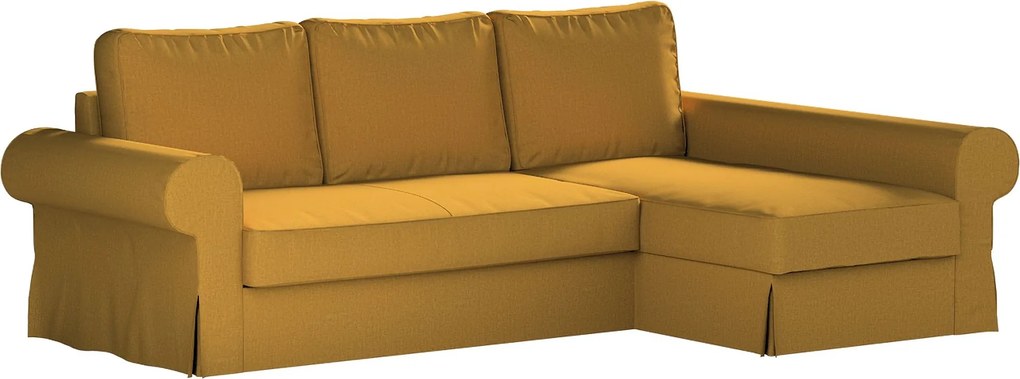 Potah na pohovku IKEA Backabro rozkládací se šezlongem barva žlutá látka pletený vzor