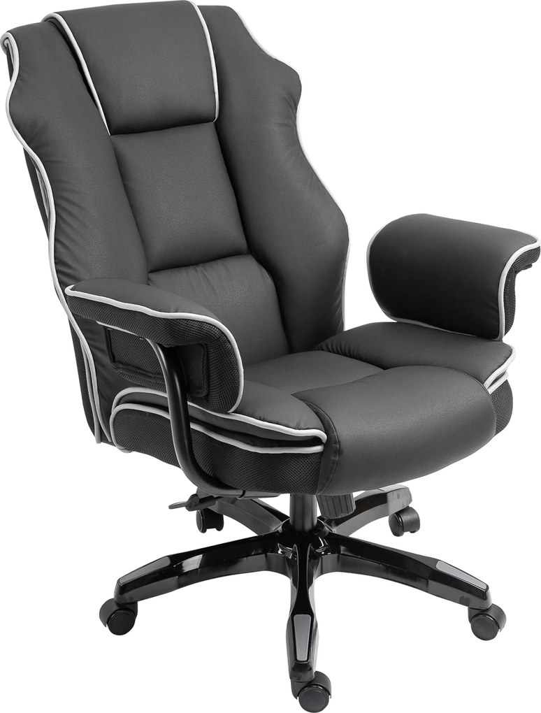 Vinsetto kancelářská židle, ergonomická kancelářská židle s funkcí sklopení, otočná funkce, výškově nastavitelná počítačová židle pro domácí kancelář,