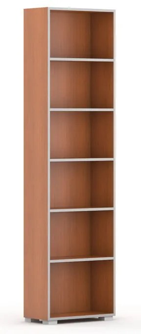 Knihovna SILVER LINE, 1 sloupec, 2230 x 600 x 400 mm, třešeň