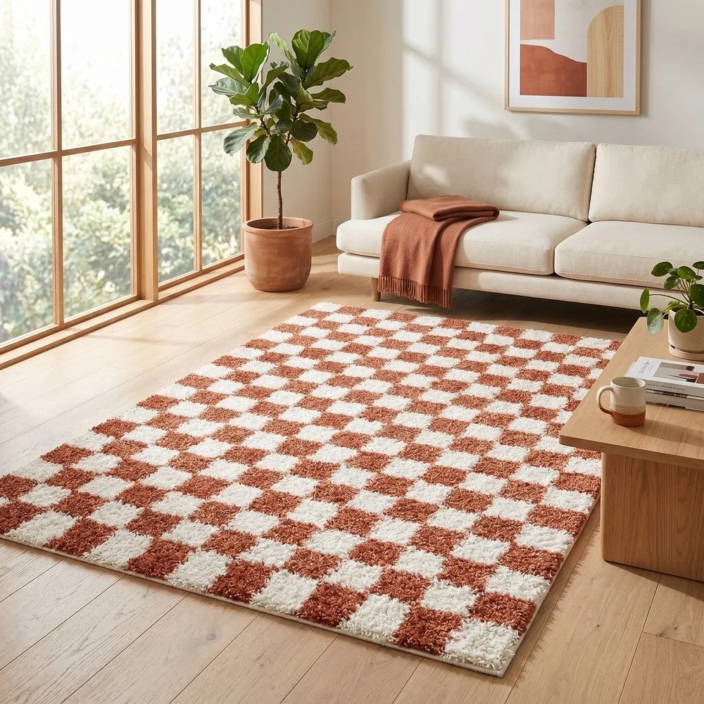 Krémový/v terakotové barvě koberec 120x170 cm Grida – ESTE