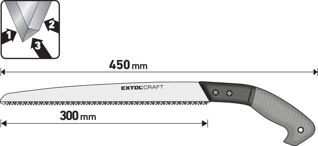 Pilka na větve s tvrzenými zuby 300 mm EXTOL CRAFT