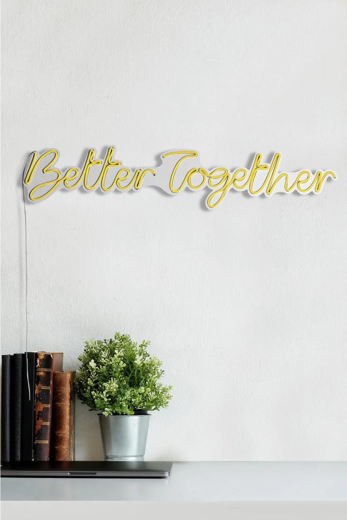 Wallexpert Dekorativní plastové LED osvětlení Better Together - Yellow, Žlutá