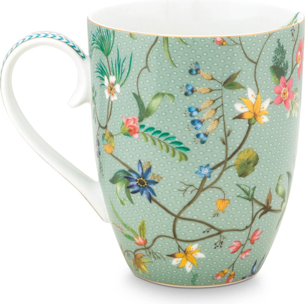 Pip Studio Jolie flowers blue sada 2 hrnečků 350ml, dárkové balení, modré