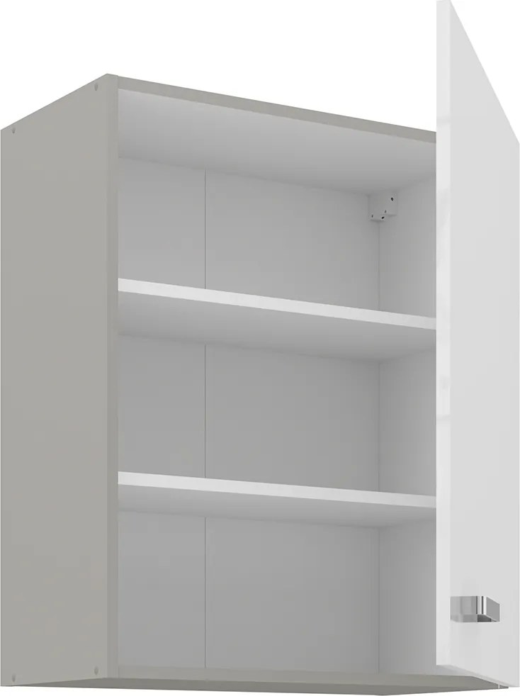 BIANCA sb | horní skříňka 60 G-72 1F policová | 60 cm | světle šedá/bílá lesk